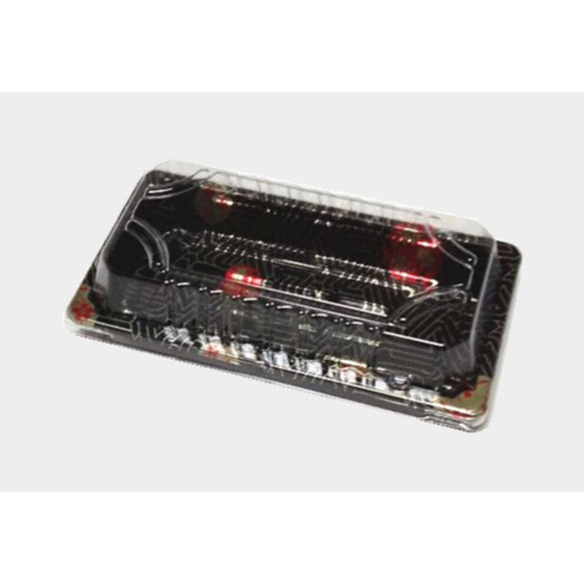 Disposable PS Plastic Sushi Flower Tray With Lid - Black - KST006 (400 ...